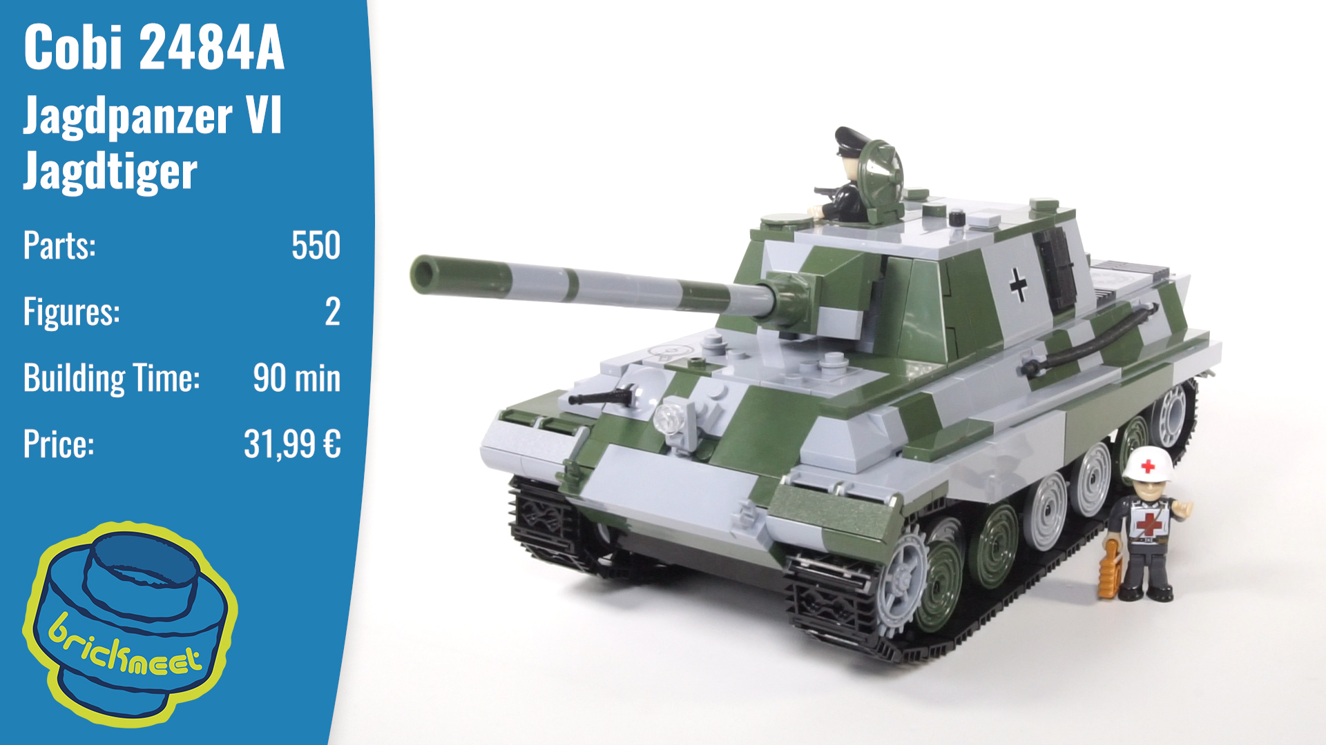 Cobi 2484A - Jagdpanzer VI (Jagdtiger) - Speed Build Review - BrickMeet DE