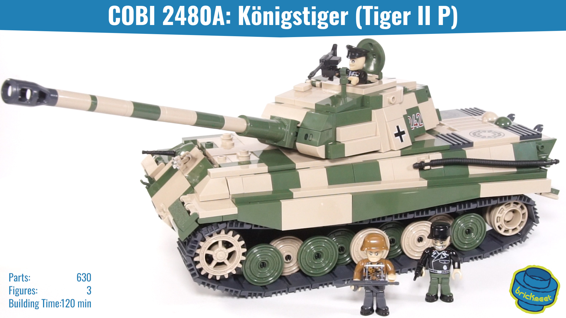 Cobi 2480A Königstiger (Tiger II P) - Speed Build Review - BrickMeet DE