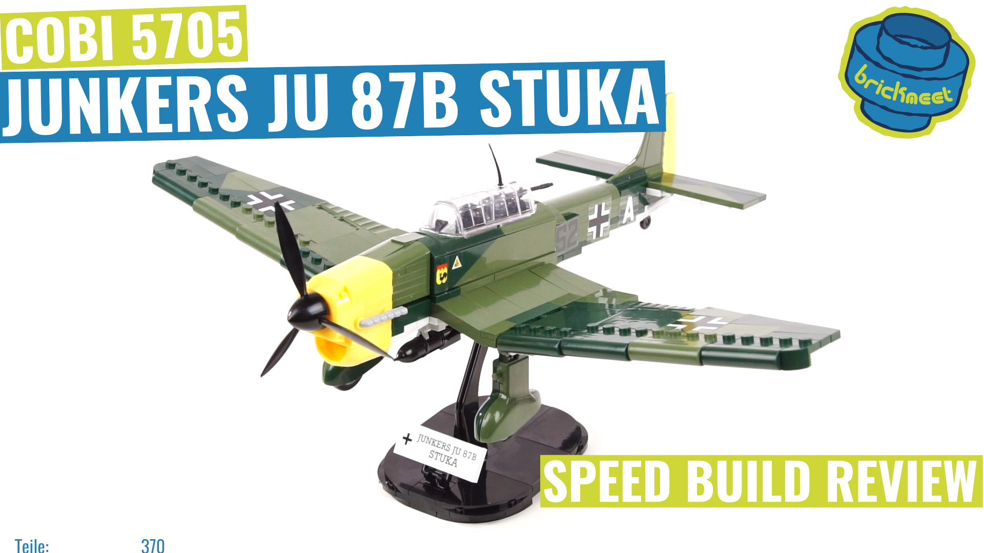 COBI 5705 - Junkers JU 87B Stuka -Speed Build Review - BrickMeet DE