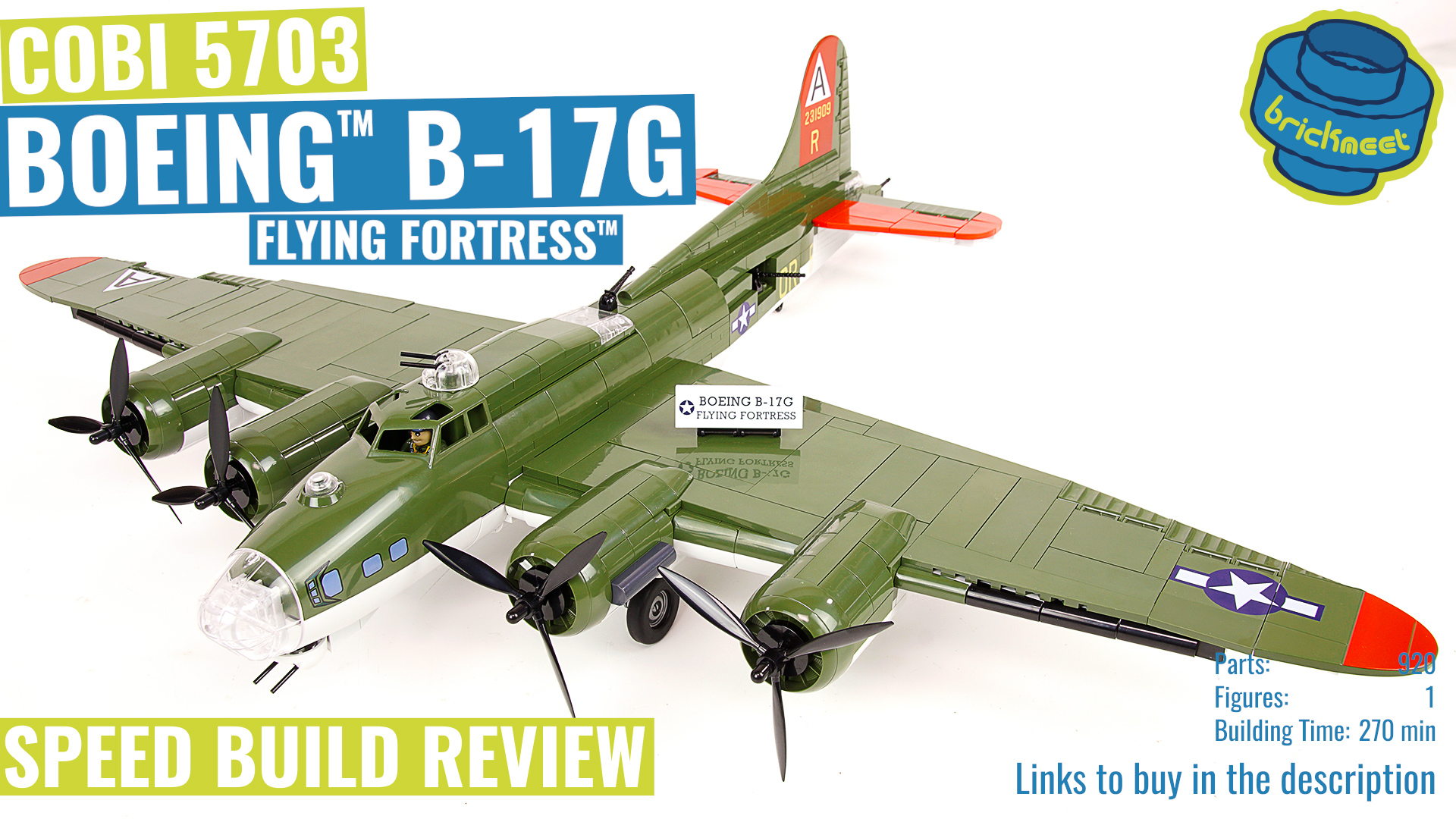 COBI 5703 Boeing™ B-17G Flying Fortress™ - Speed Build Review ...
