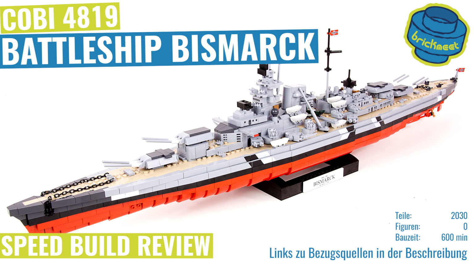 Sluban B1102 - Battleship Bismarck & Tirpitz (Speed Build Review ...