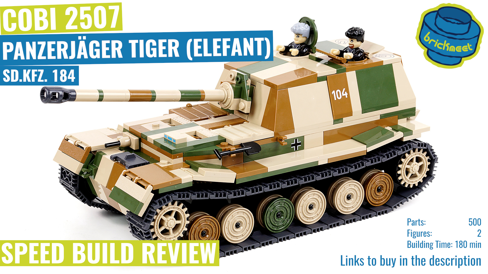COBI 2507 SD.KFZ. 184 Panzerjäger Tiger (Elefant) - Speed Build Review ...