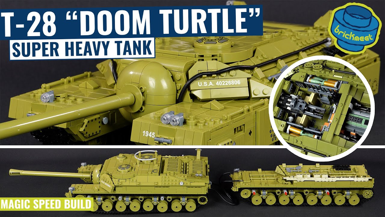 Panlos 628010 - T-28 "DOOM TURTLE" Super Heavy Tank (Speed Build Review) - BrickMeet DE